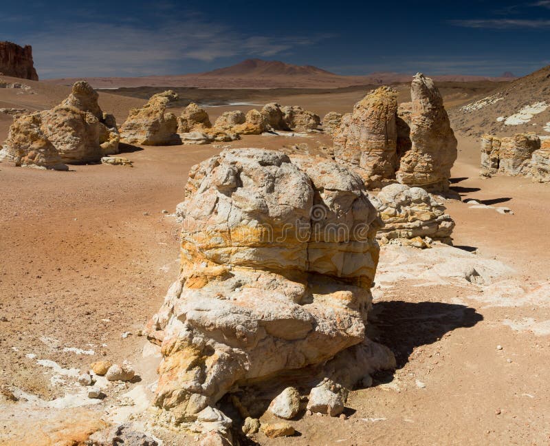 Rock Formations at the Salar De Tara Stock Image - Image of sandstone ...