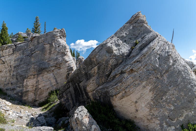 Rock Formations in Yellowstone National Park Stock Image - Image of ...