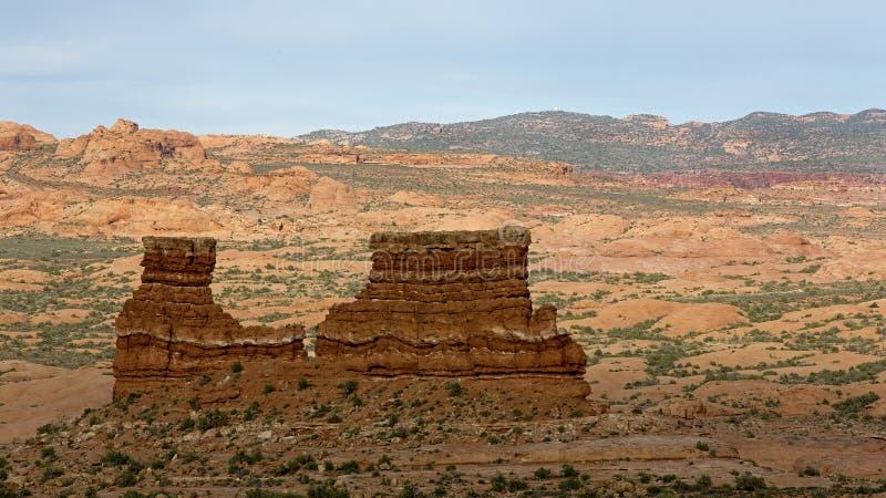 Rock Formations at Sunset at Arches National Park Moab Utah. Stock ...