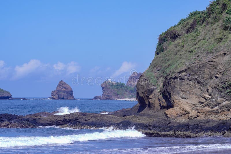 The rock formations stock image. Image of coastal, pacific - 255152525
