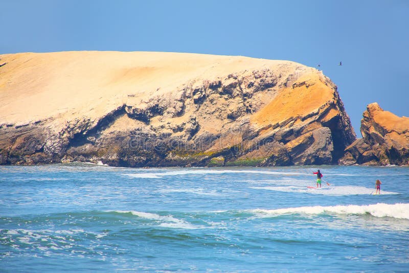 Rock Formations and Waves in Punta Hermosa, Peru Editorial Image ...
