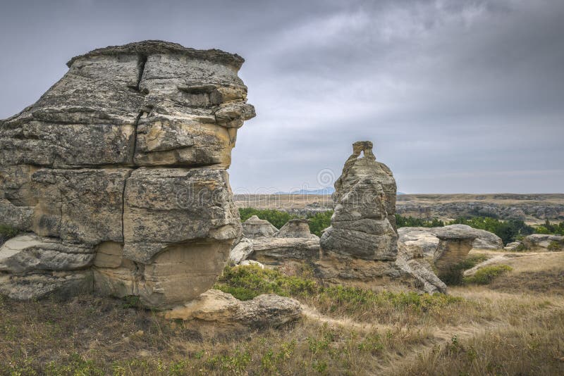 Rock Formations in Writing on Stone Provincial Park Stock Image - Image ...