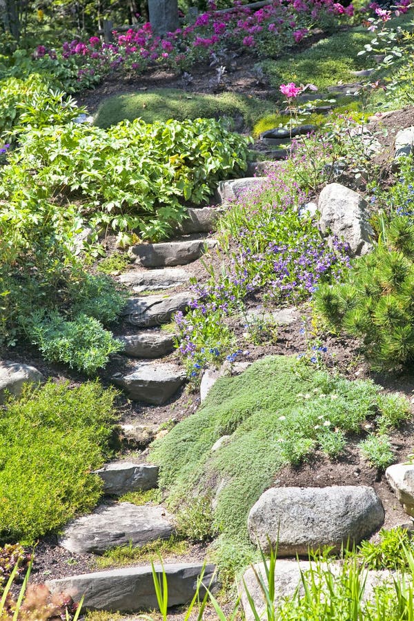 Rock Garden Stairs stock image. Image of landscaping - 24612185