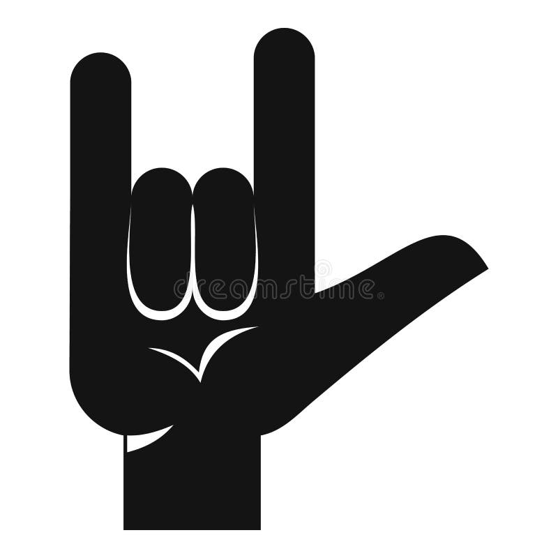 Rock Gesture Icon, Simple Style Stock Vector - Illustration of symbol ...