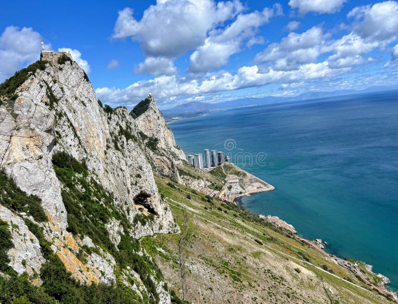 The Rock of Gibraltar is a Monolithic Limestone Mountain 426 M (1,398 ...