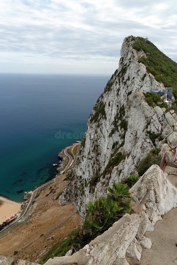 The Rock of Gibraltar and Strait of Gibraltar Stock Photo - Image of ...