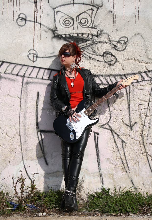 Rock girl stock image. Image of metal, music, ornaments - 18314997