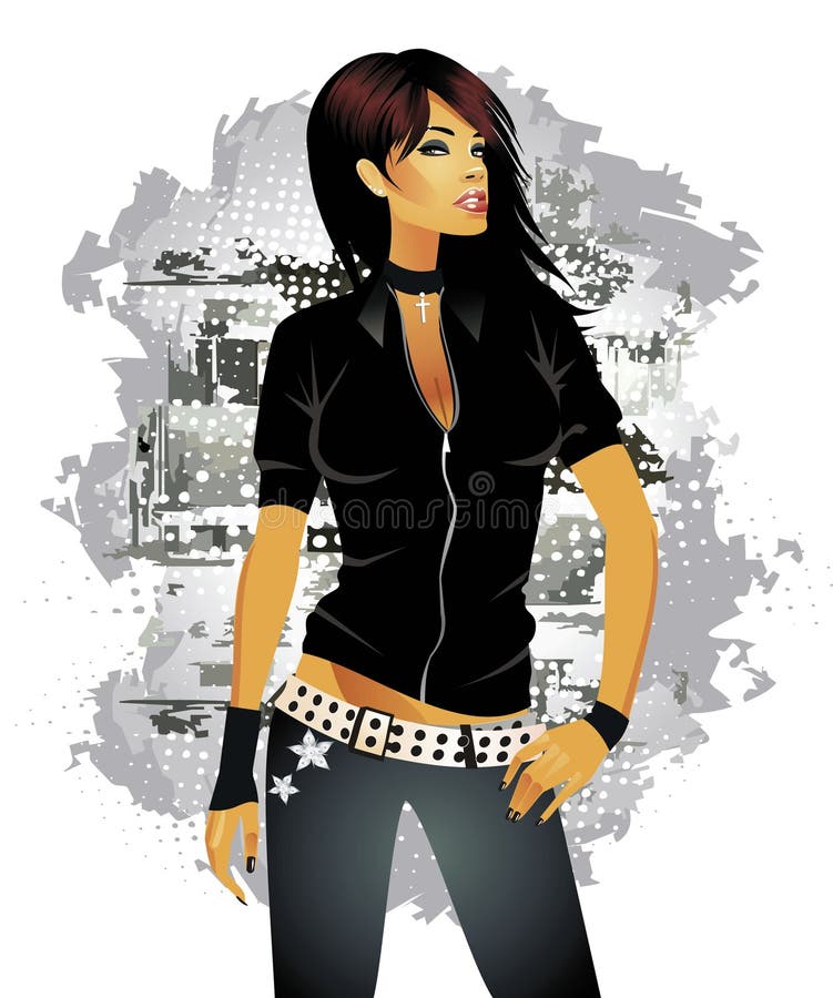 Rock-girl stock vector. Illustration of creative, heart - 7666608