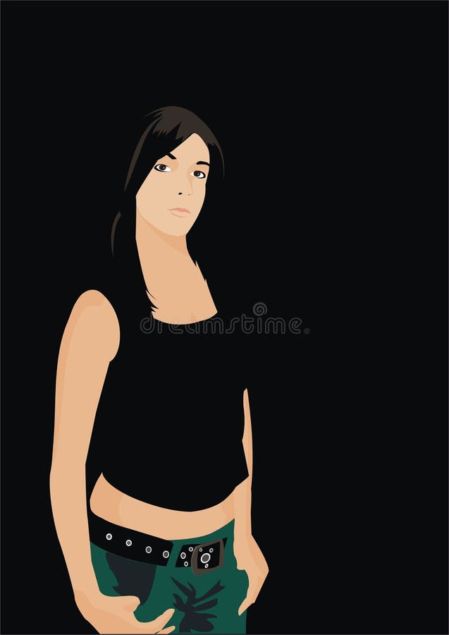 Rock girl draw stock illustration. Illustration of girl - 6383141