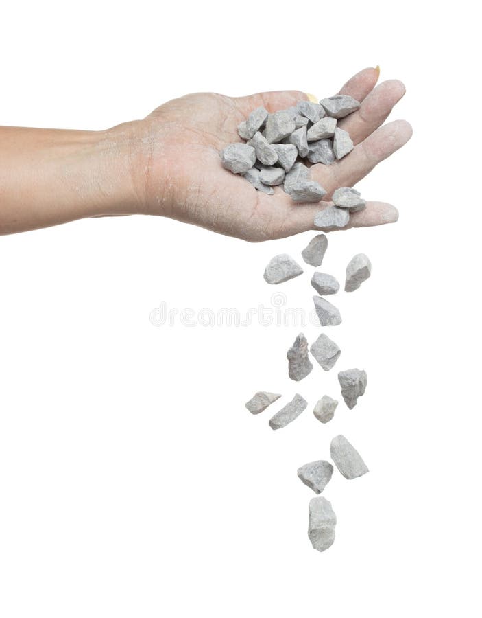 Rock Gravel Fall Down from Hand, Gray Stone Pebbles Rock Explode ...