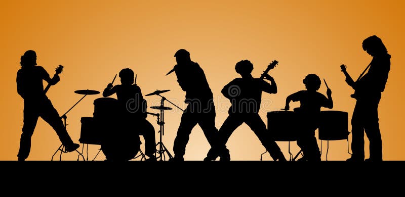 Rock group. stock vector. Illustration of popular, show - 6192203