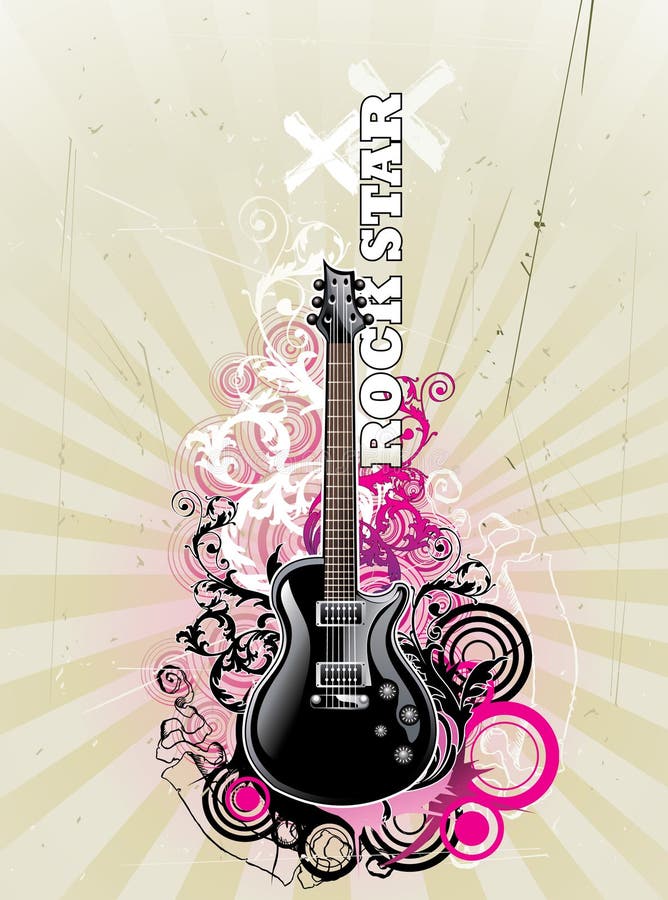 Rock guitar vector stock vector. Illustration of texture - 9343986