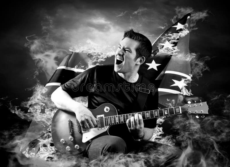 Rock guitarist stock image. Image of heat, guitar, lightning - 18741657
