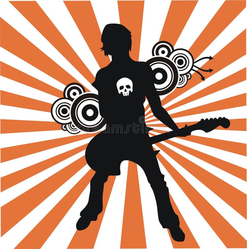 Guitarist at a Rock Concert Stock Vector - Illustration of club, bass ...