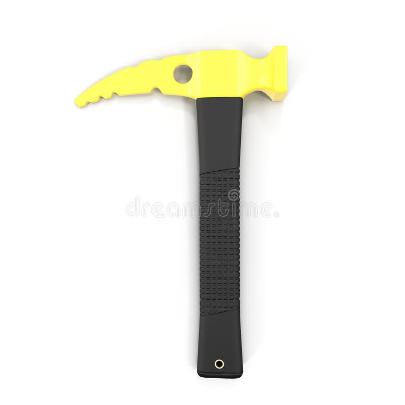 Rock Hammer on White 3D Illustration Stock Illustration - Illustration ...