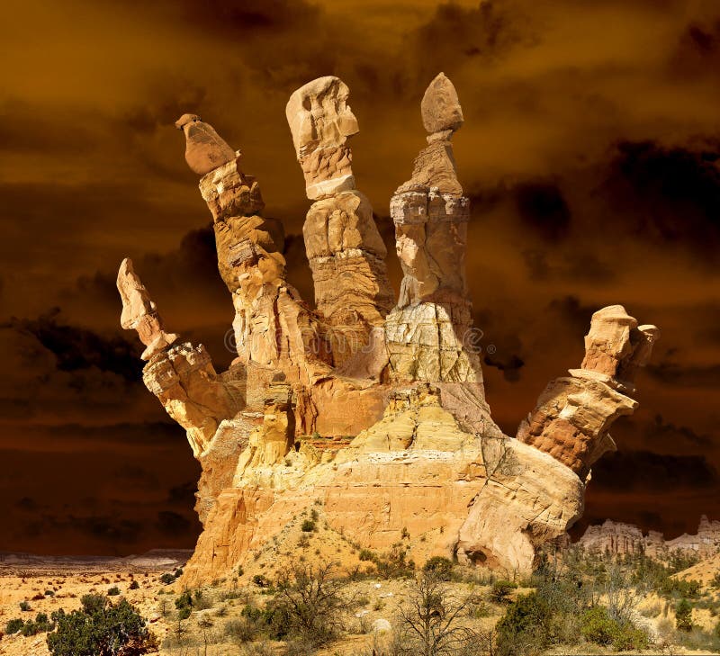 Rock hand stock illustration. Illustration of sand, sculpture - 1142067