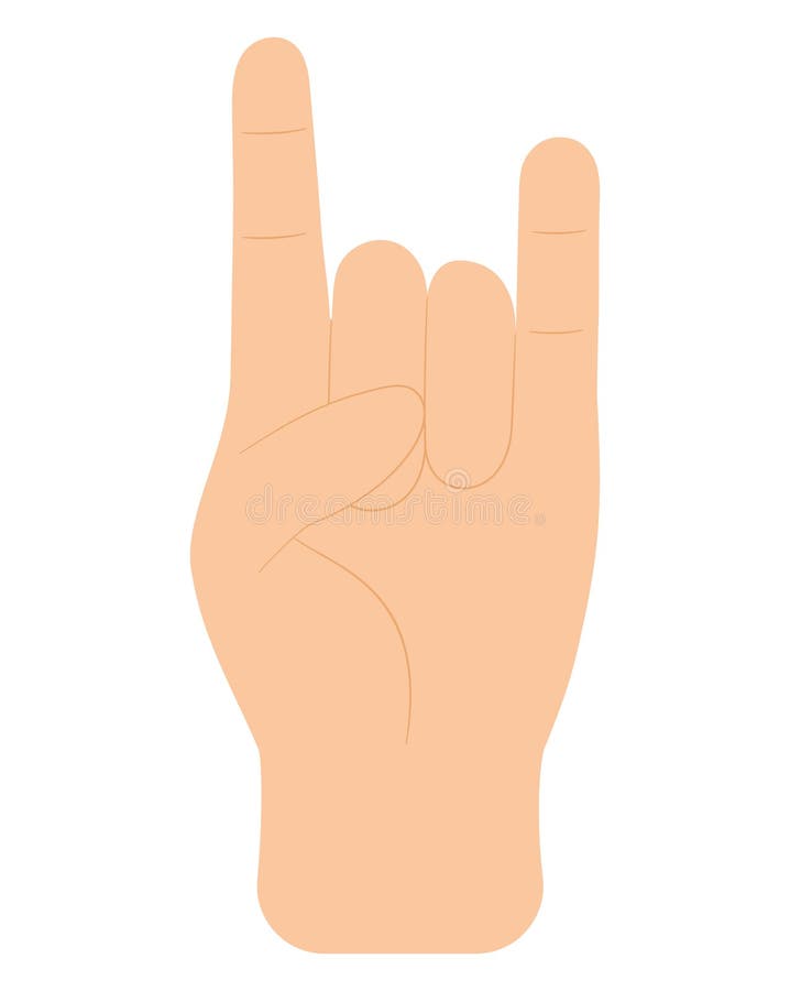 Rock hand gesture stock vector. Illustration of palm - 256277858