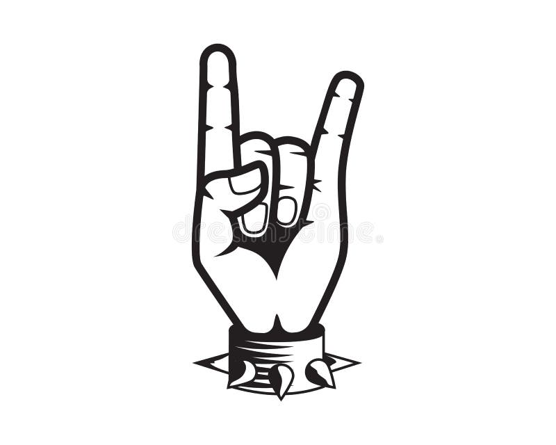 Rocker Hand Silhouette Stock Illustrations – 537 Rocker Hand Silhouette ...