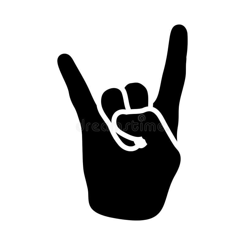 Rock Hand Icon stock vector. Illustration of black, concept - 230331428