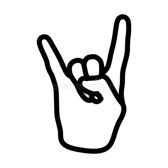 Rock Hand Icon stock vector. Illustration of rock, rocker - 223367072