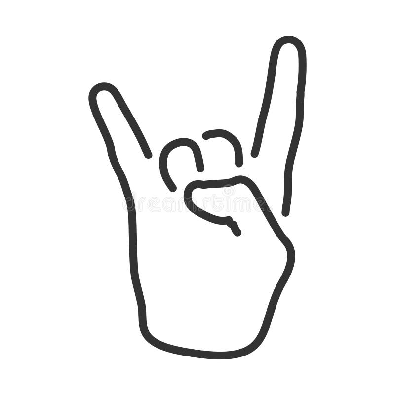Rock Hand Icon stock vector. Illustration of graphic - 244955546