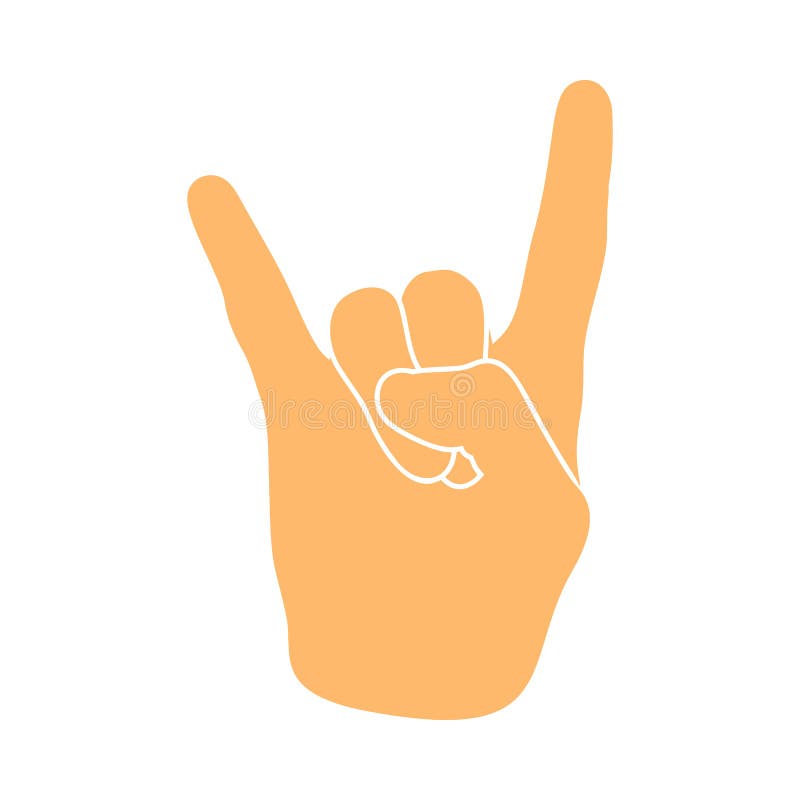 Rock Hand Icon stock vector. Illustration of rock, thumb - 194108504
