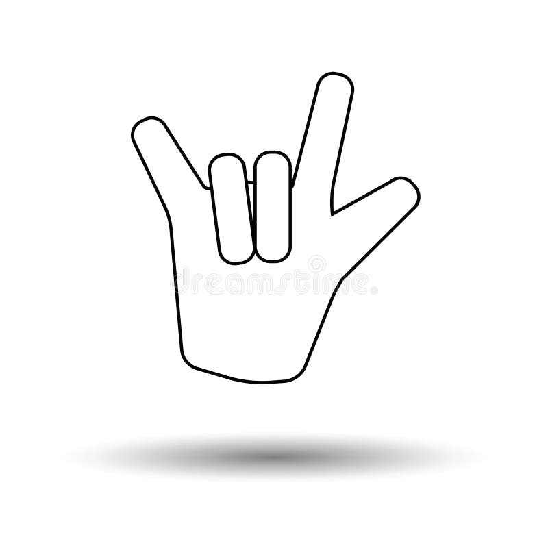 Rock Hand Icon stock vector. Illustration of grunge - 238789622