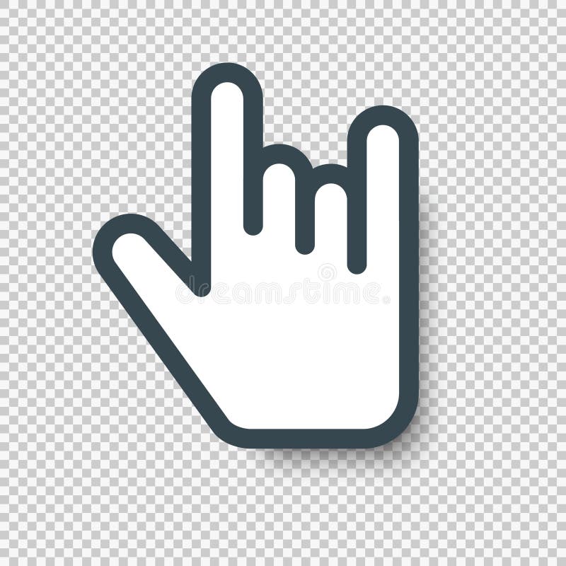 Rock on Hand Sign Cursor Icon. Vector Illustration with Stock Vector ...
