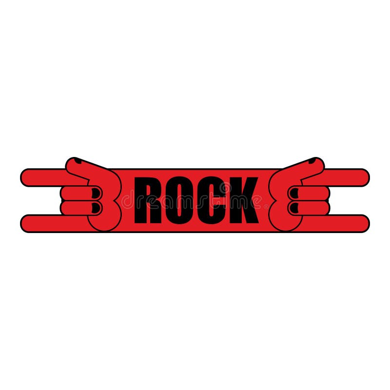 Rock Hand Symbol of Music. Rock and Roll Emblem Isolated Stock Vector ...