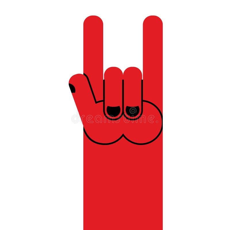 Rock Hand Symbol of Music. Rock and Roll Emblem Isolated Stock Vector ...