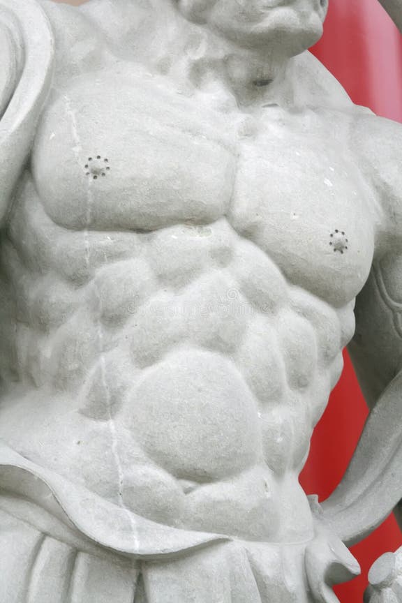 Rock Hard Abs on a Stone Statue Stock Image - Image of defined ...
