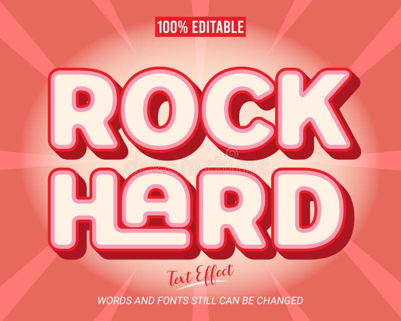 Rock Hard Typography Text Effect, Alphabet, Poster Design Stock ...