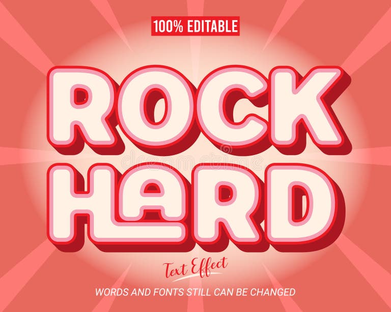 Rock Hard Typography Text Effect, Alphabet, Poster Design Stock ...
