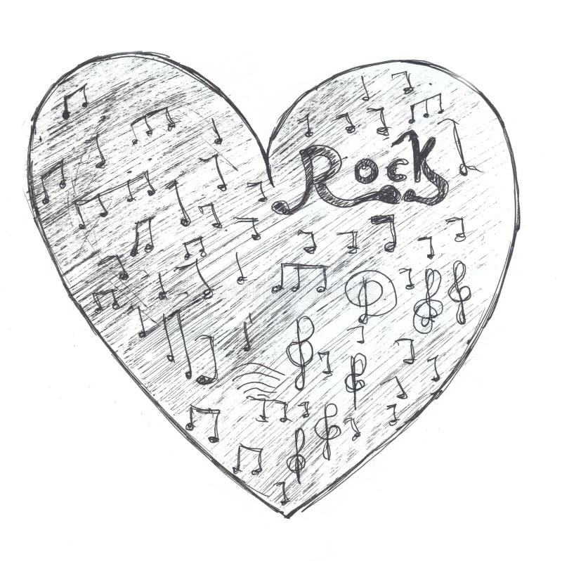 Rock heart stock vector. Illustration of grunge, note - 9946843