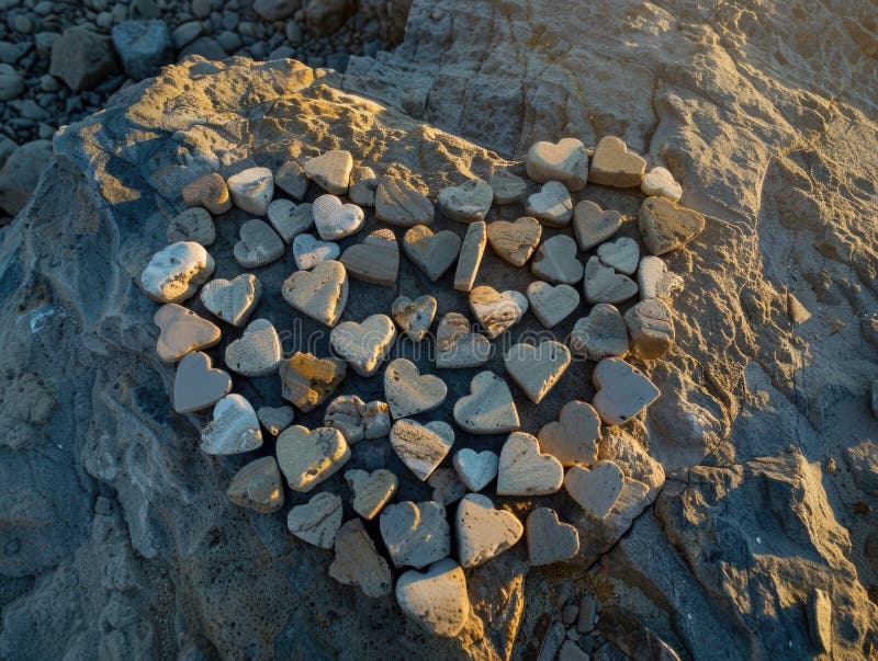 Rock Heart Sculpture on Stone Stock Image - Image of rustic, sculpture ...