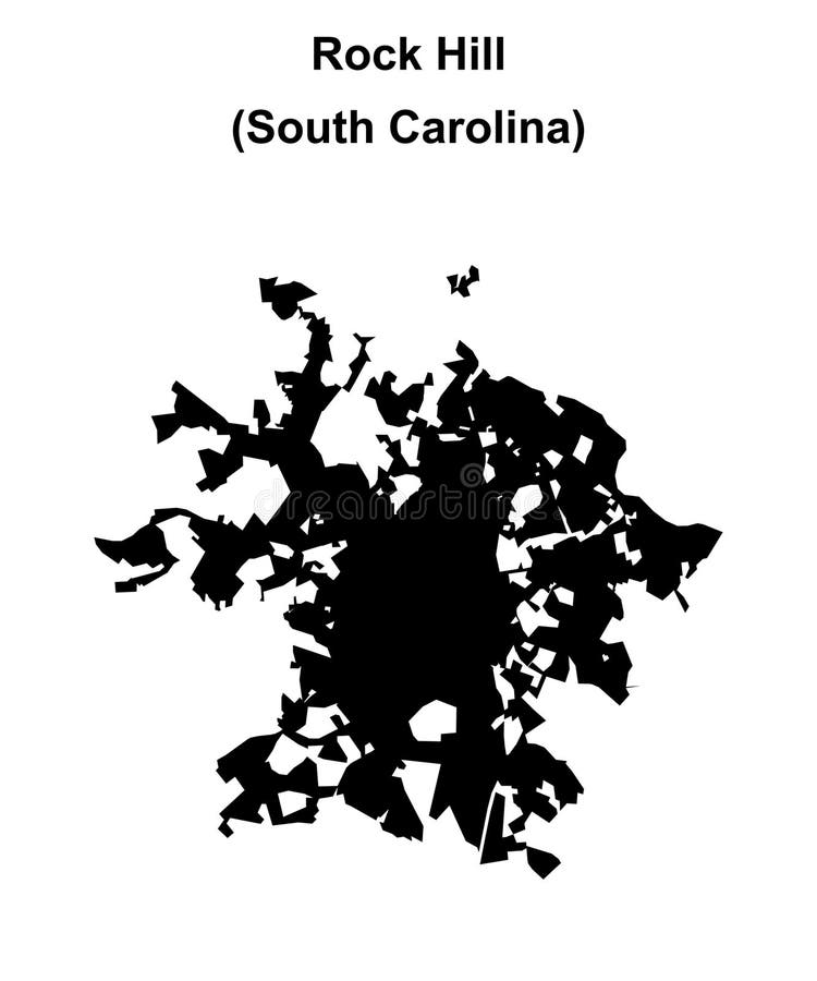 Rock Hill outline map stock vector. Illustration of vector - 357534780