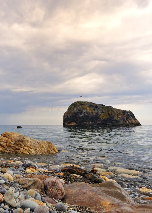 The Rock of Holy Appearance Stock Photo - Image of sevastopol, sunset ...