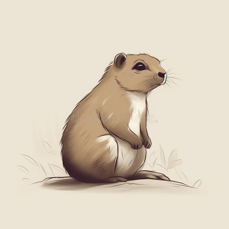 Rock Hyrax Drawing stock illustration. Illustration of style - 275408886