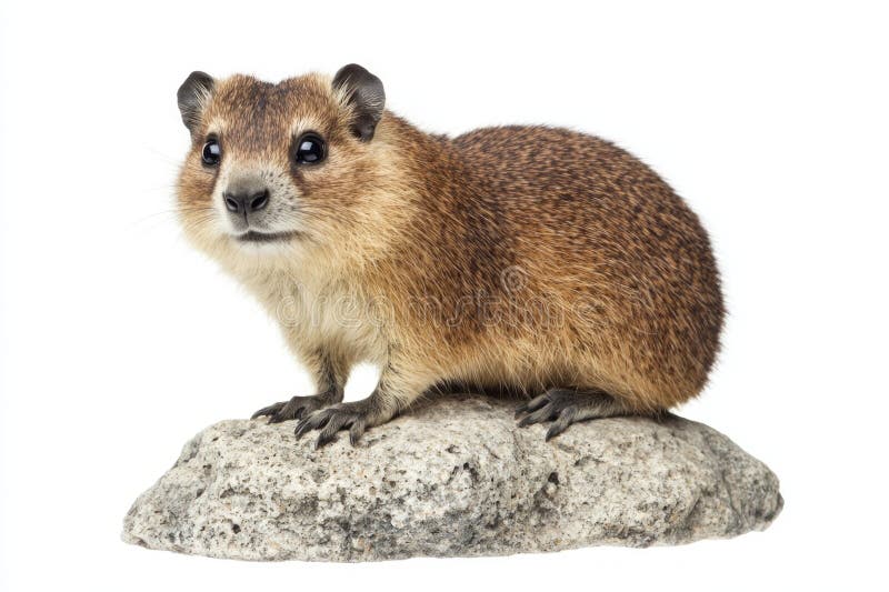 Rock Hyrax Rests Atop a Smooth Stone, Its Compact Form and Curious ...