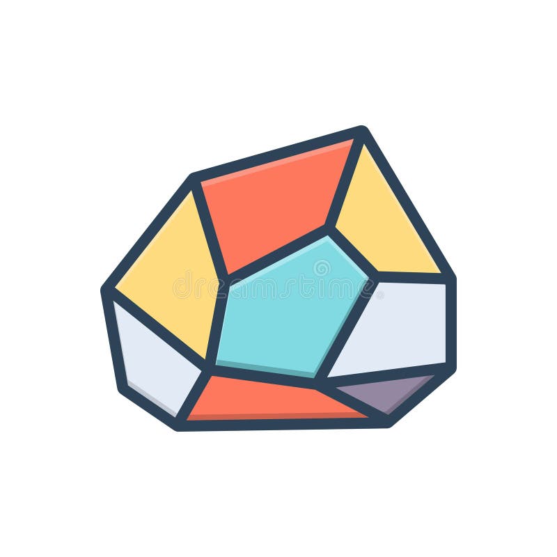 Color Illustration Icon for Rock, Cliff and Stone Stock Illustration ...