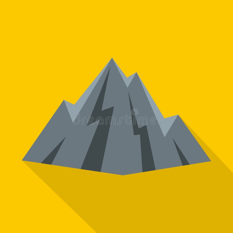 Rock icon, flat style stock vector. Illustration of extraction - 79887671