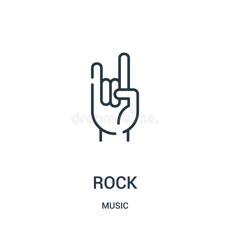 Rock Icon Vector from Music Collection. Thin Line Rock Outline Icon ...