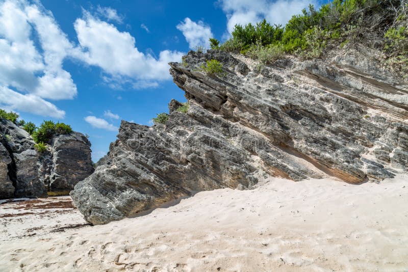 Rock on the Island of Bermuda Stock Photo - Image of sand, formation ...
