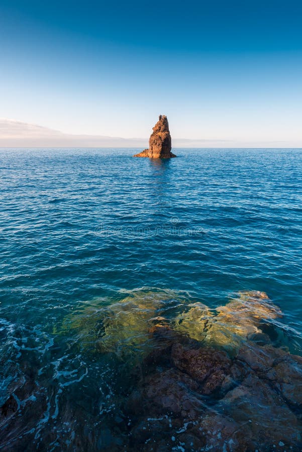 Rock Islet Off the Coast of Madeira Stock Photo - Image of view ...