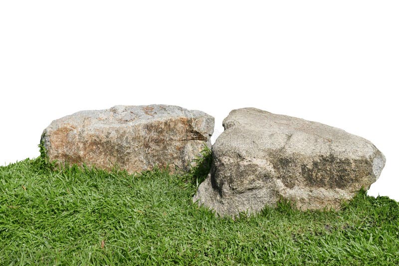 Rock Isolated on White Background . Stock Image - Image of boulder ...