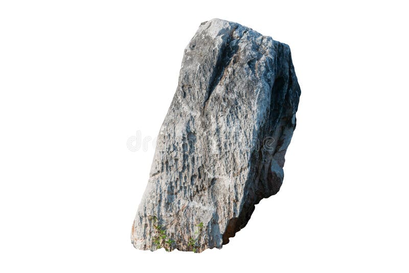 Rock Isolated on White Background, Stock Photo - Image of brown, close ...