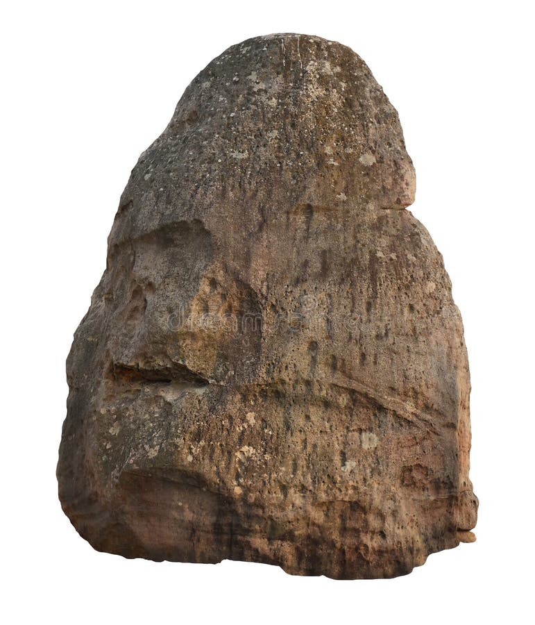 Rock Isolated on White Background. Stock Image - Image of single, piece ...