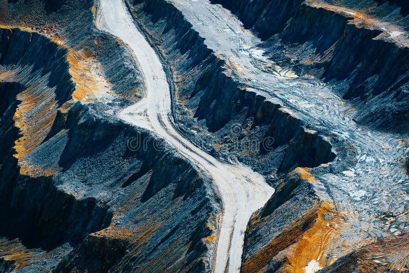 Layers of Terrain in Open Pit Mine Stock Photo - Image of mining ...