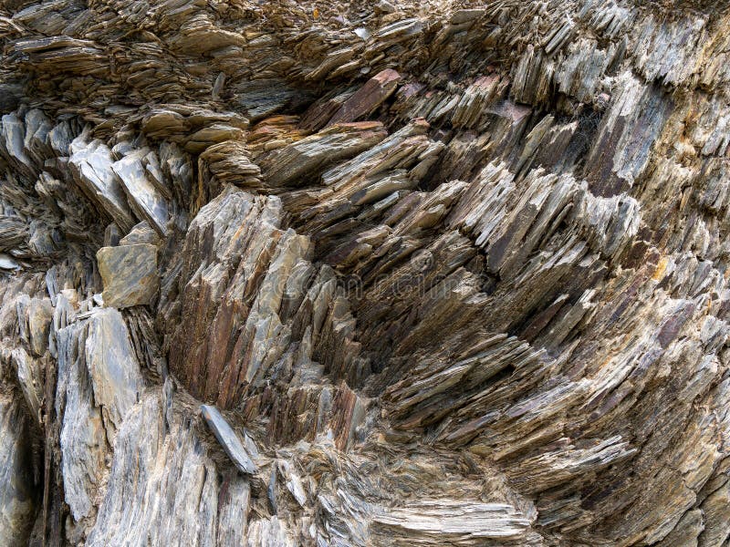 Rock Layers in Cliffs, the Patterned Stones Landform Scenery. Detail of ...