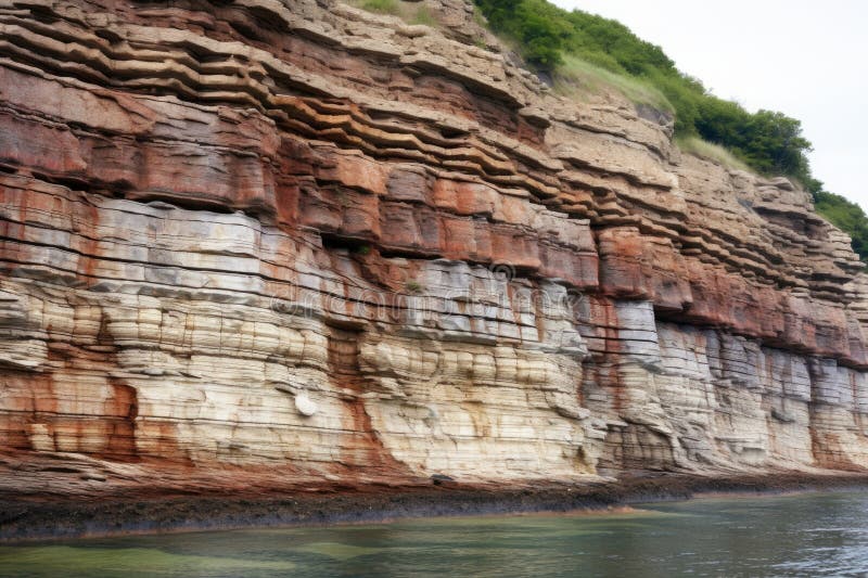 Rock Layers in a Sedimentary Cliff Showing Geological History Stock ...